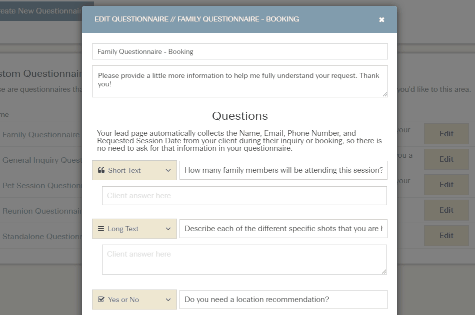 Photo Session Booking Services